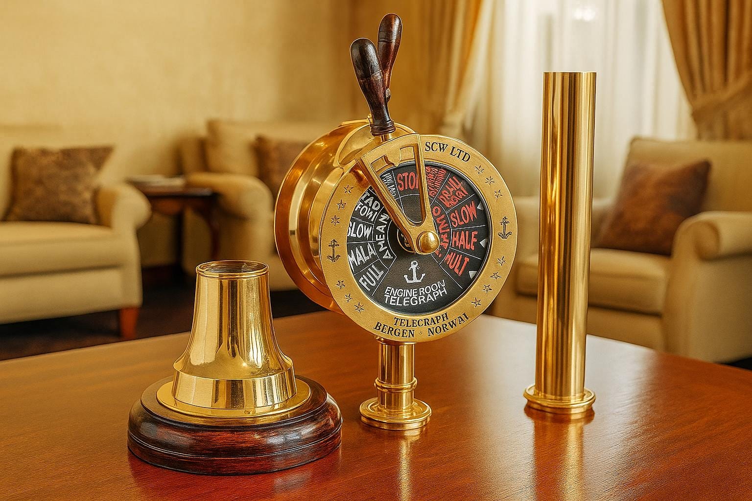 Brass Ship Telegraph Replica | Maritime Nautical Decor, Steampunk Style ...