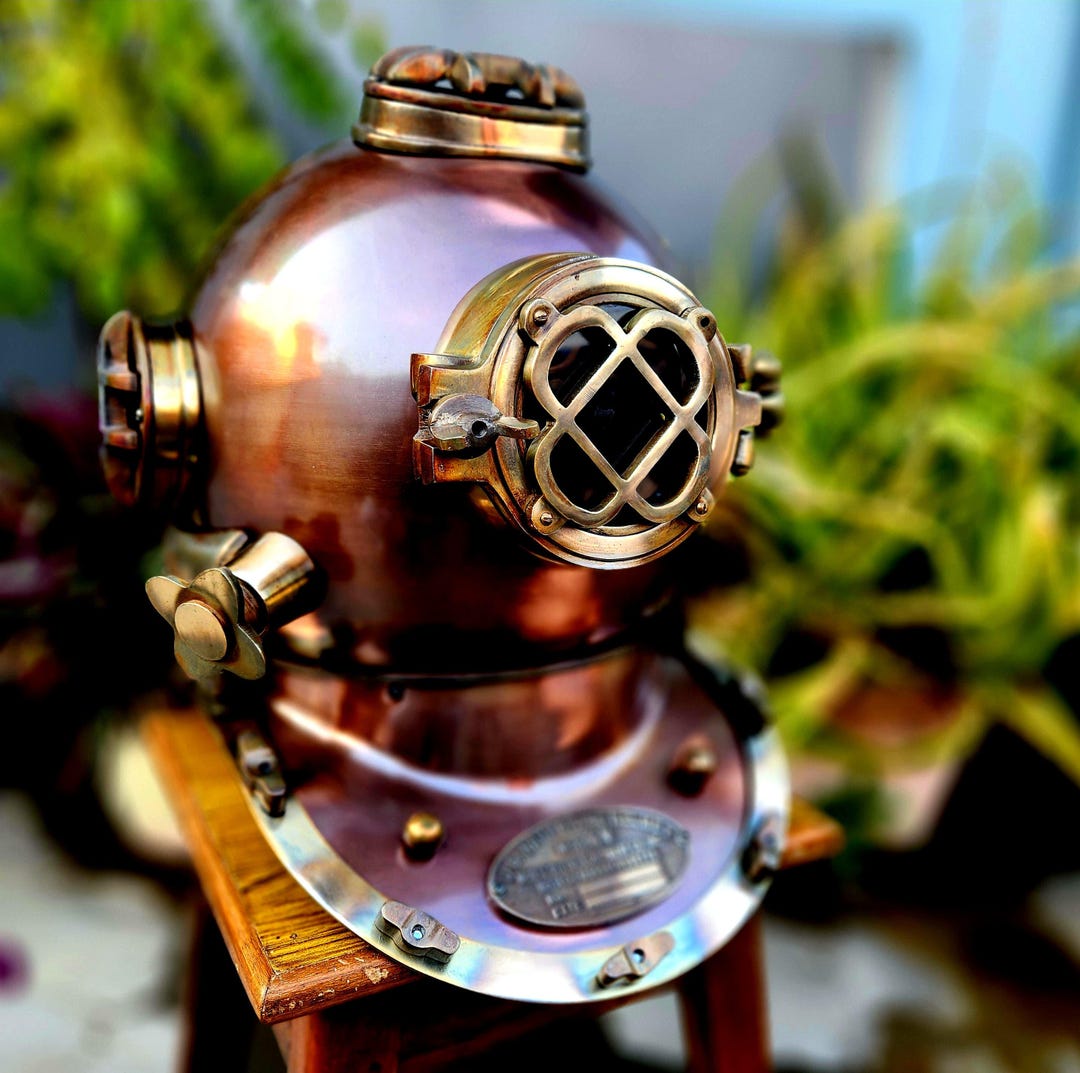 Copper Plated Scuba Diving Helmet: U.S. Navy Mark V Replica (18 Inches ...