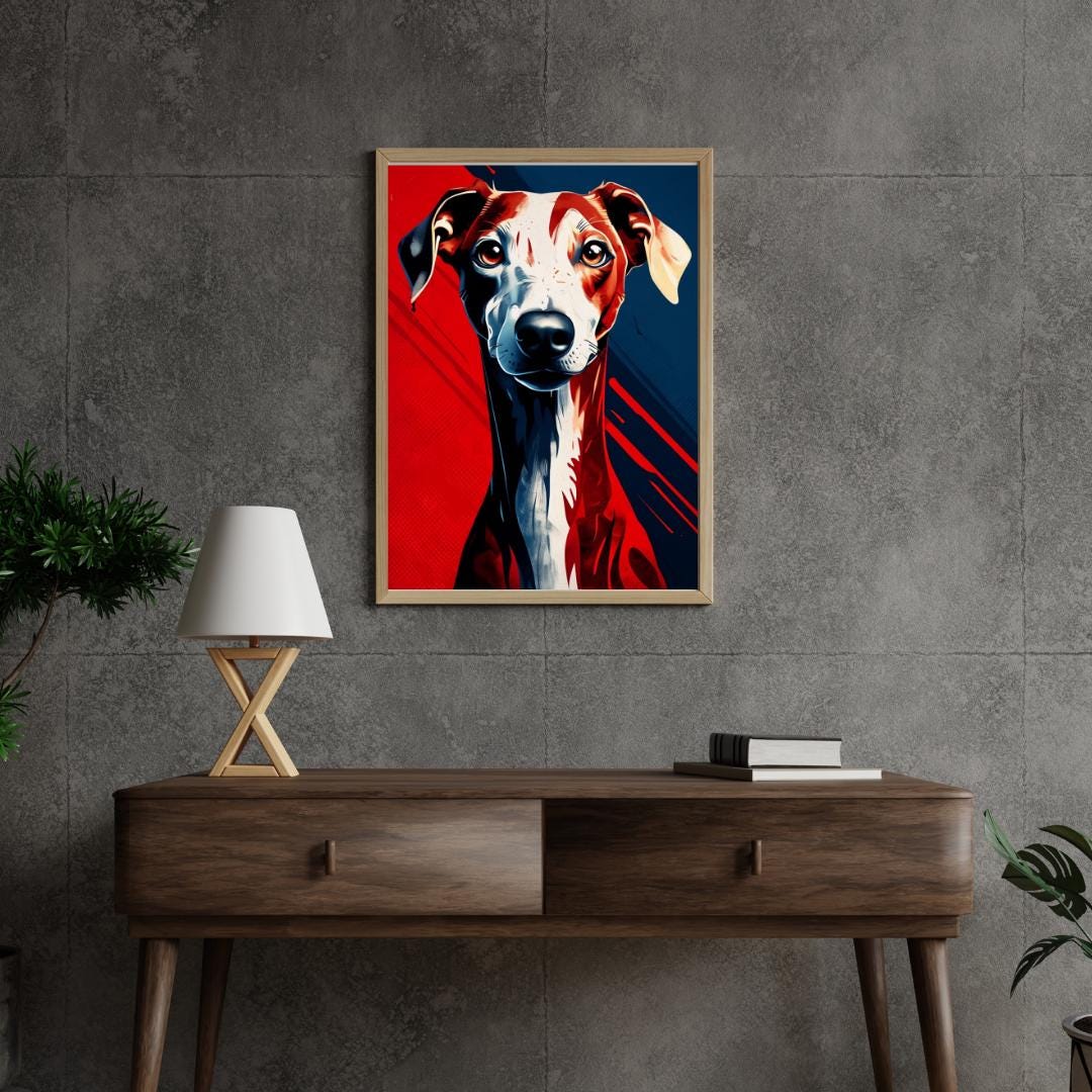 Whippet Poster Animal Poster Gift Art Whippet Wall Decor Poster Print ...