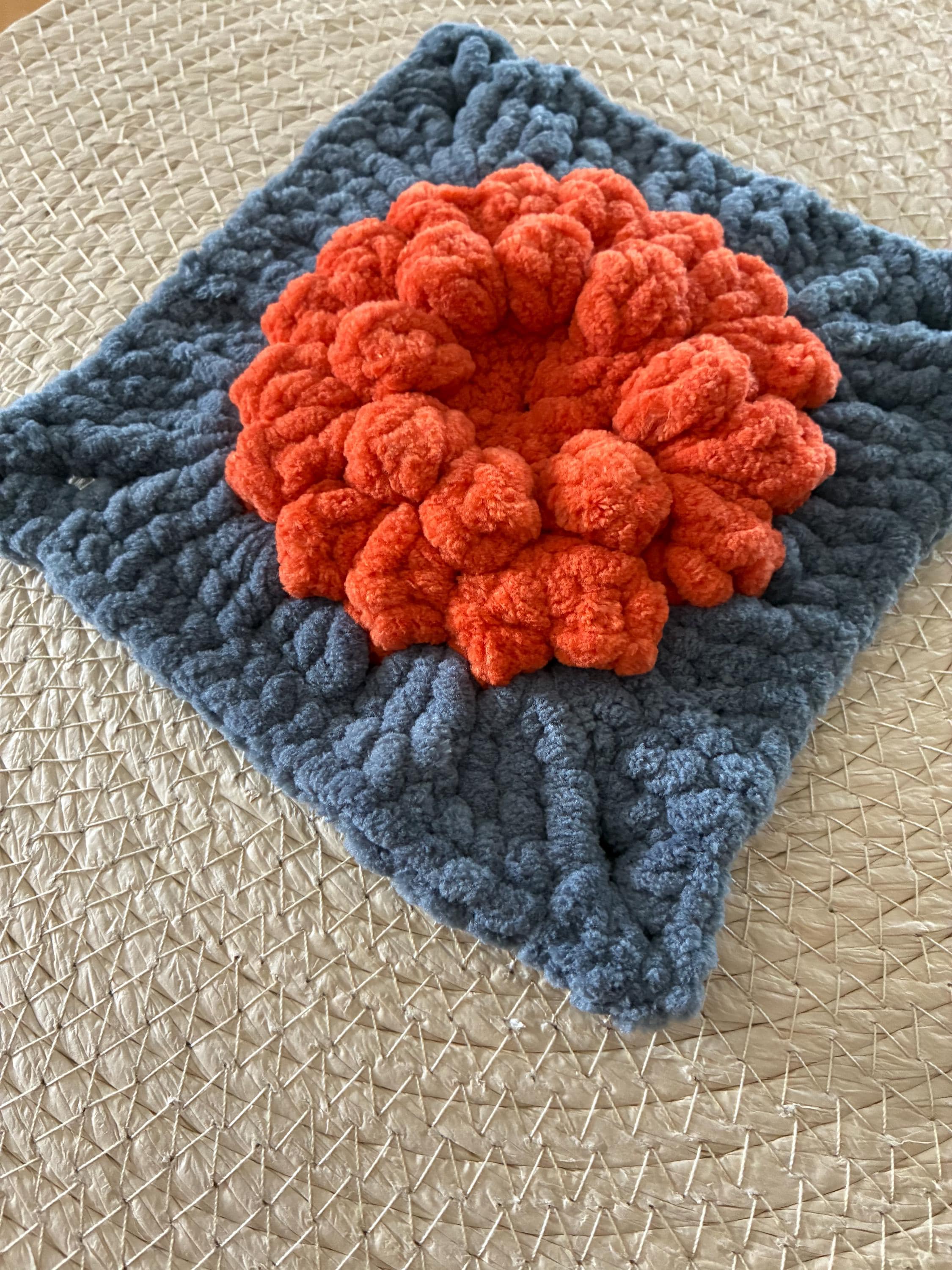 Popcorn Flower Granny Square Crochet Pattern: 3D Floral Design (PDF) - Etsy