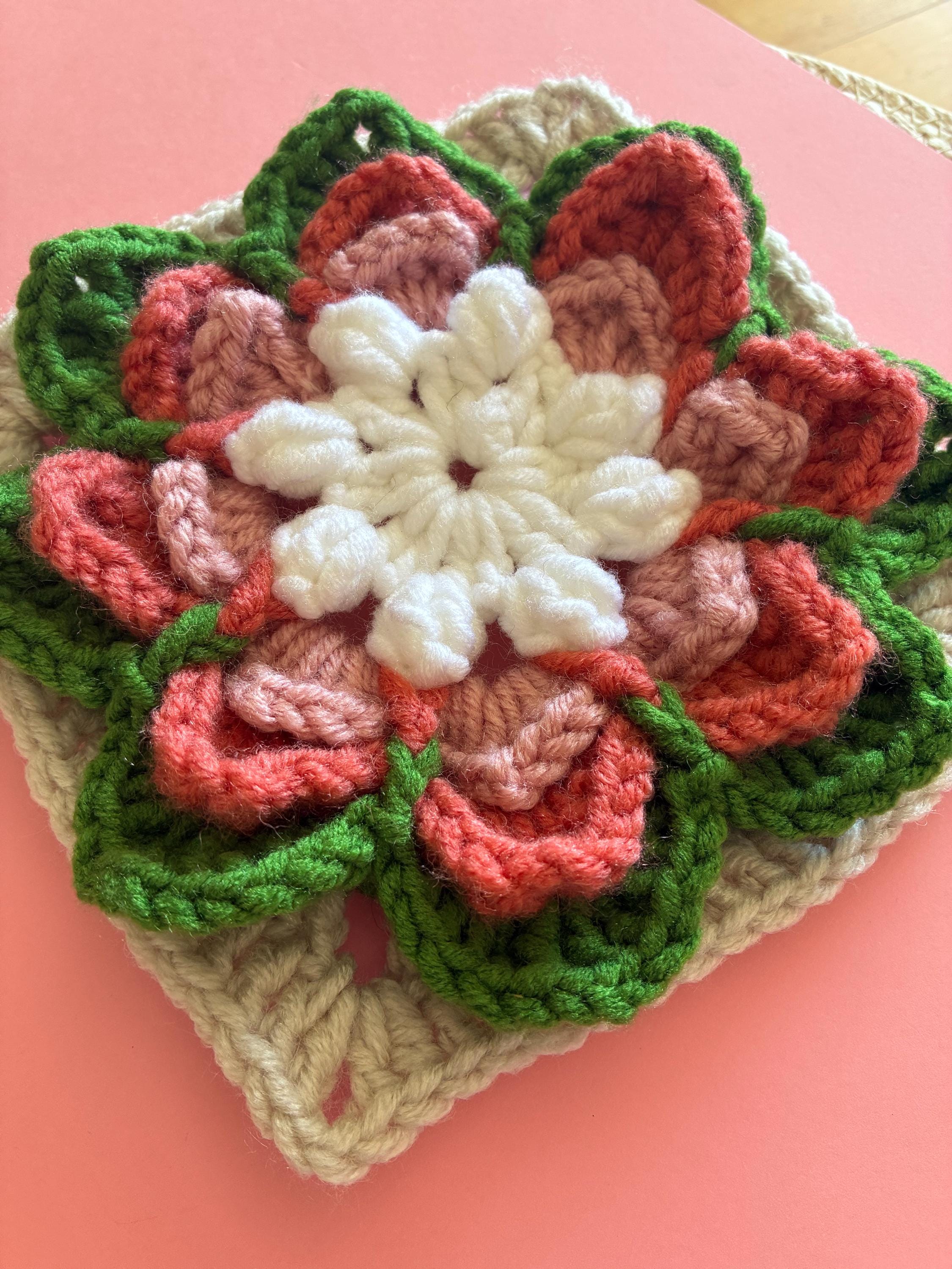3D Water Lily Granny Square Crochet Pattern: Floral Applique (PDF ...