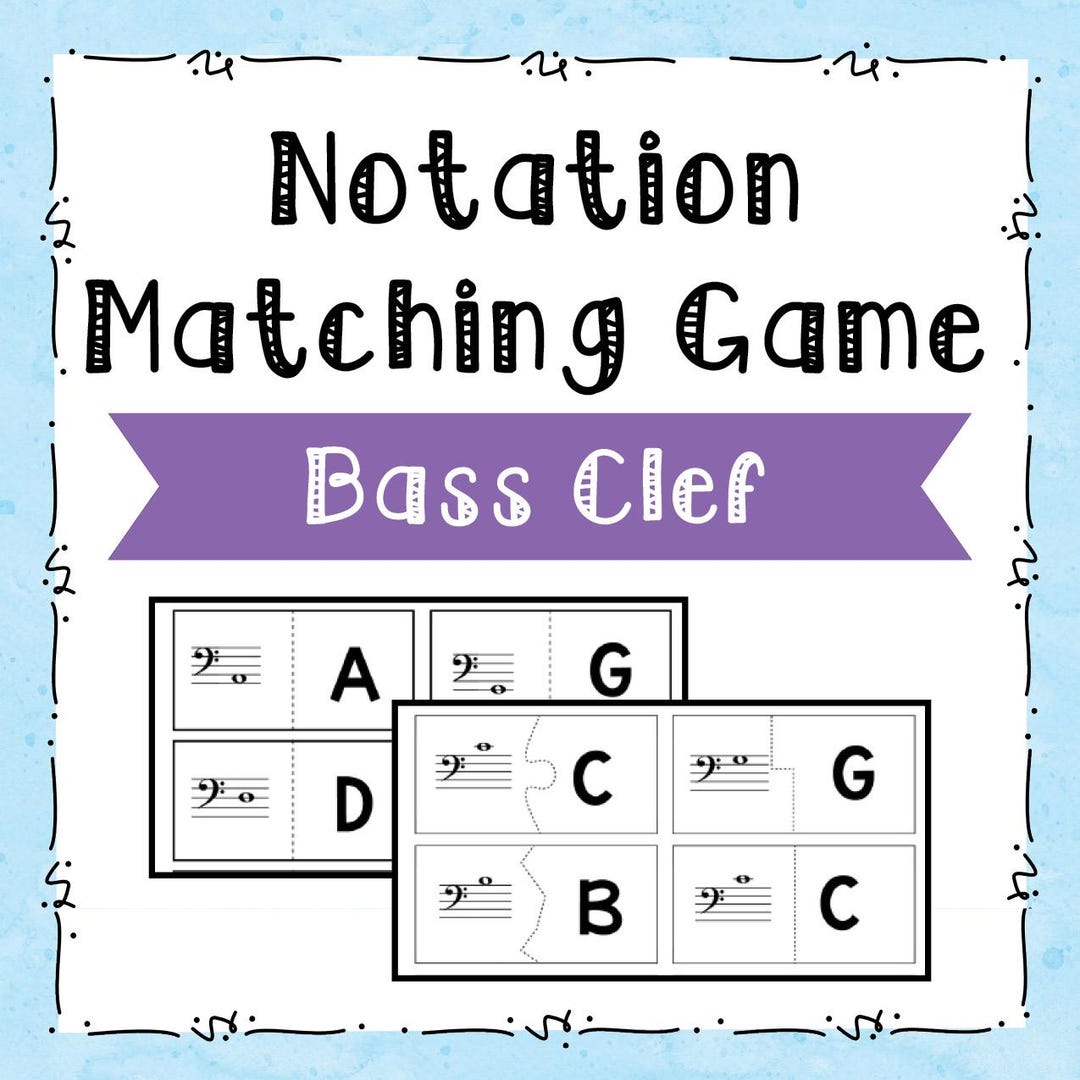 Notation Matching| Bass Clef | Beginning Music Students | Piano ...