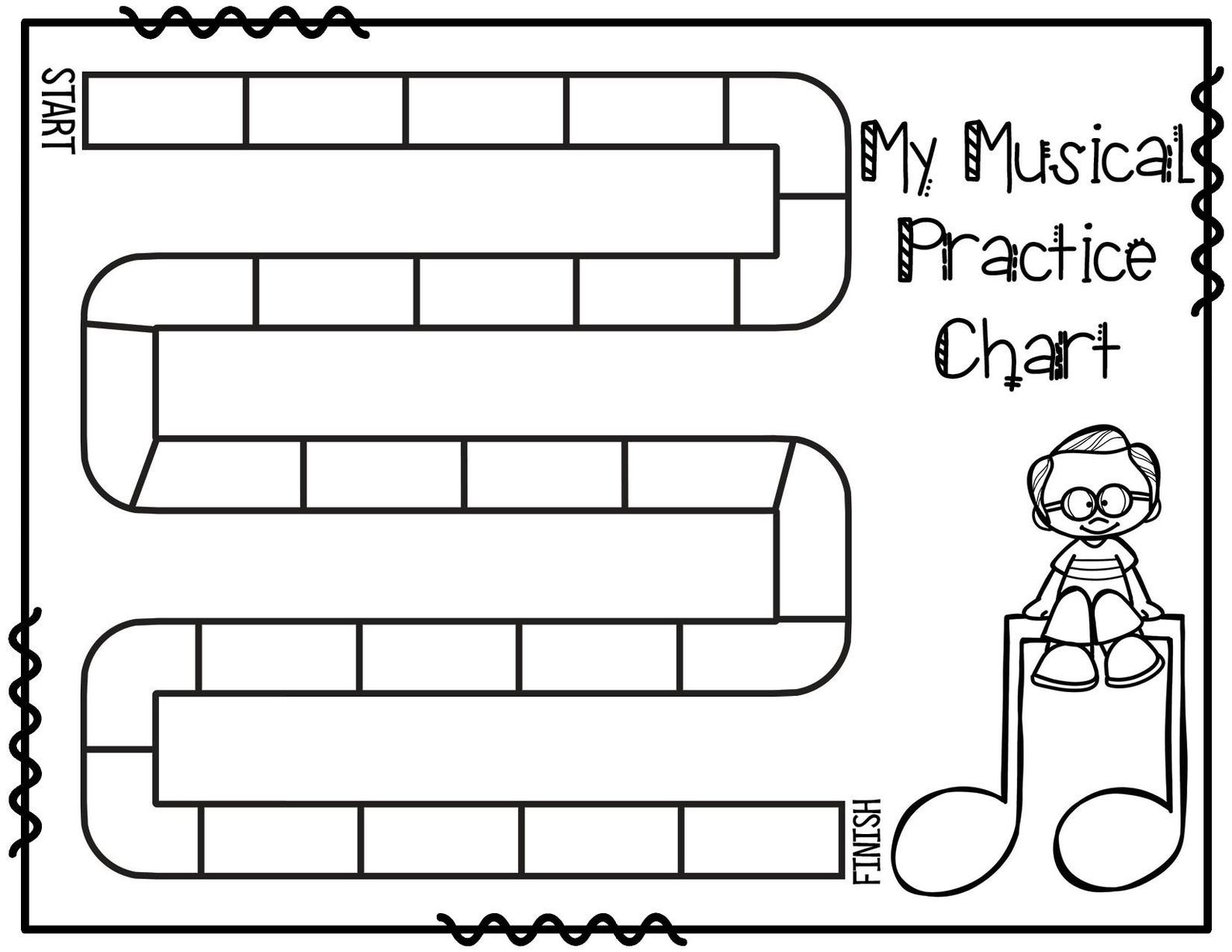 My Musical Practice Chart | Sticker Chart for Young Musicians Set 3 - Etsy