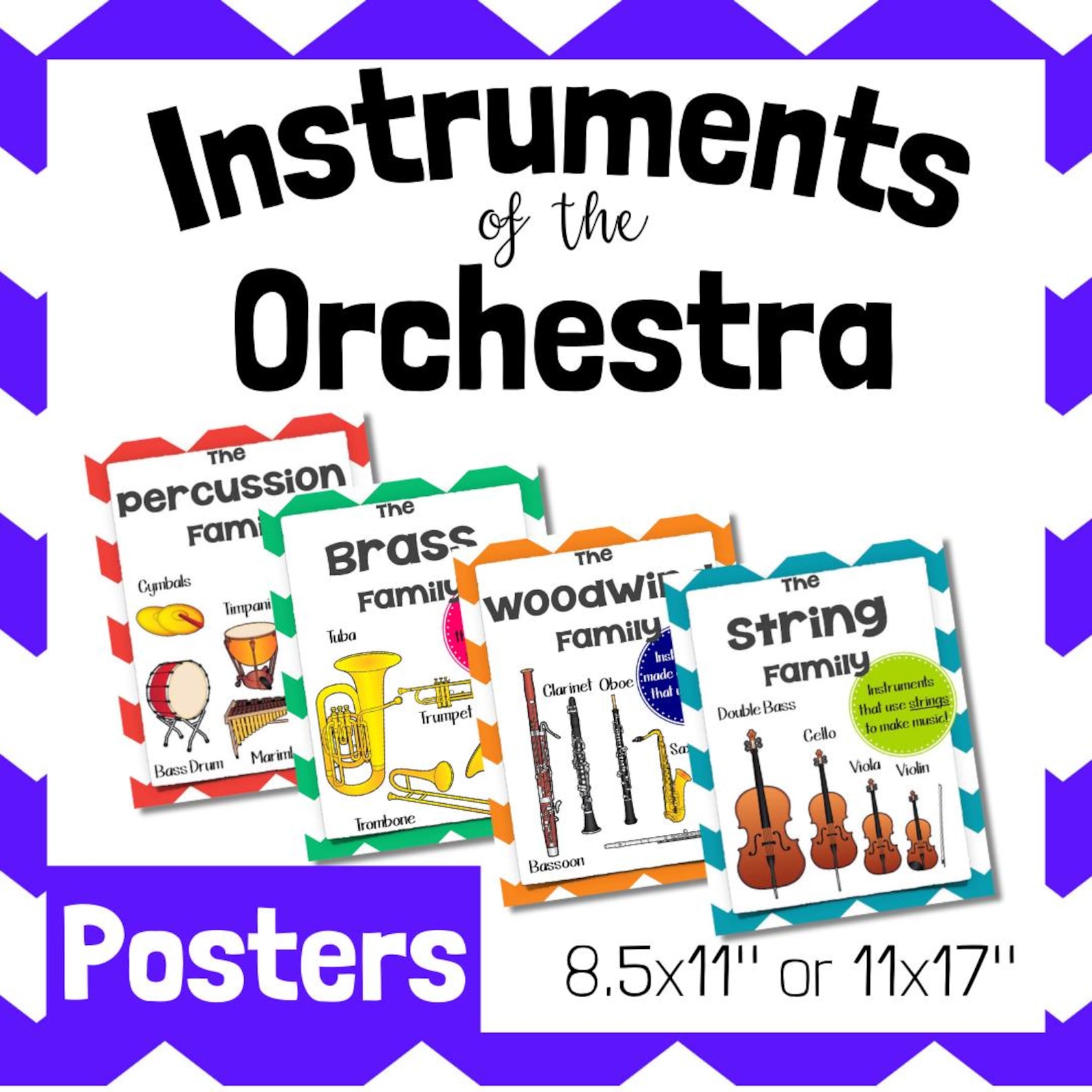 Instrument Family Posters | Printable 8.5x11" or 11x17" | Orchestra ...