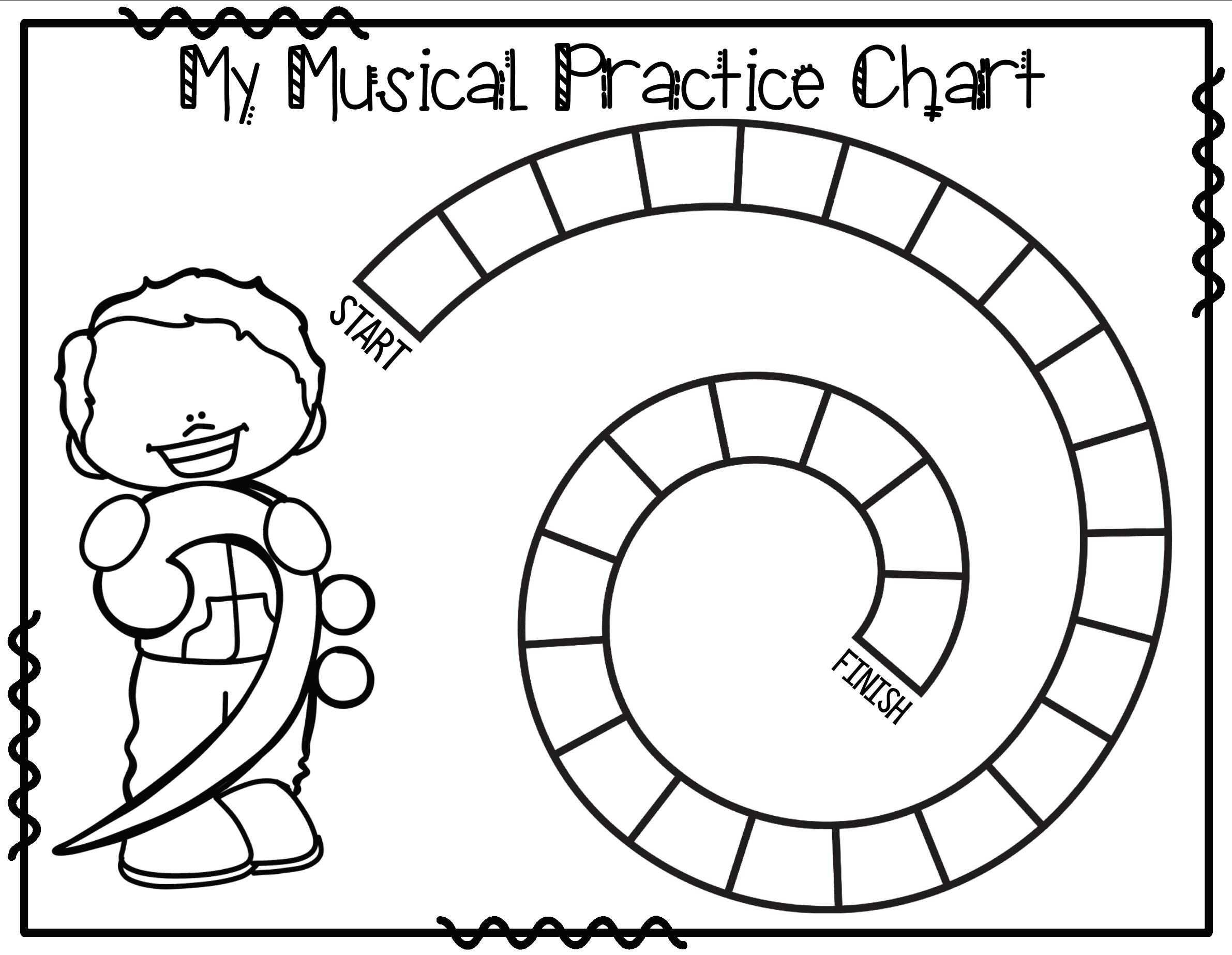 My Musical Practice Chart | Sticker Chart for Young Musicians - Etsy