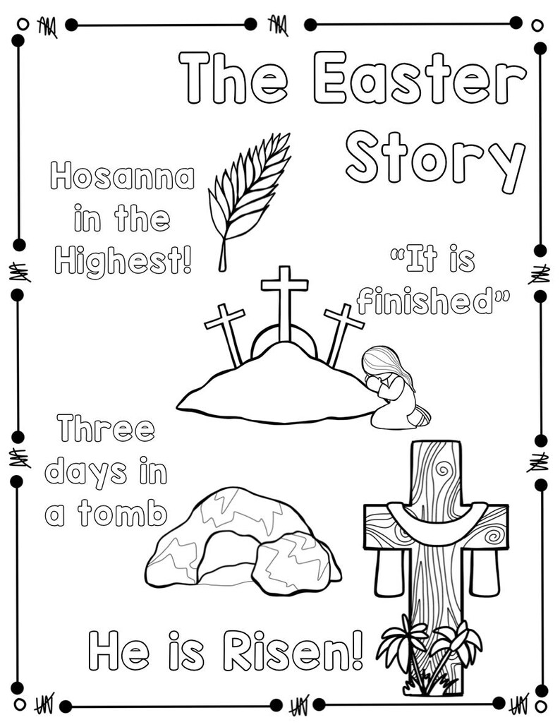 The Easter Story | Coloring Page | Handwriting | Preschool Bible Lesson ...