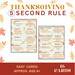 5 Second Rule | Thanksgiving Game | Kids & Adults - Etsy