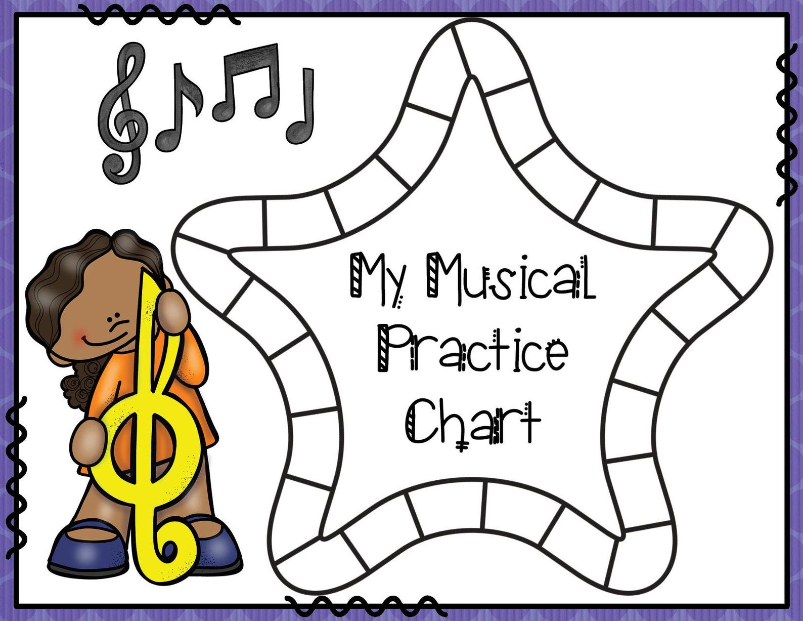 My Musical Practice Chart | Sticker Chart for Young Musicians Set 5 - Etsy