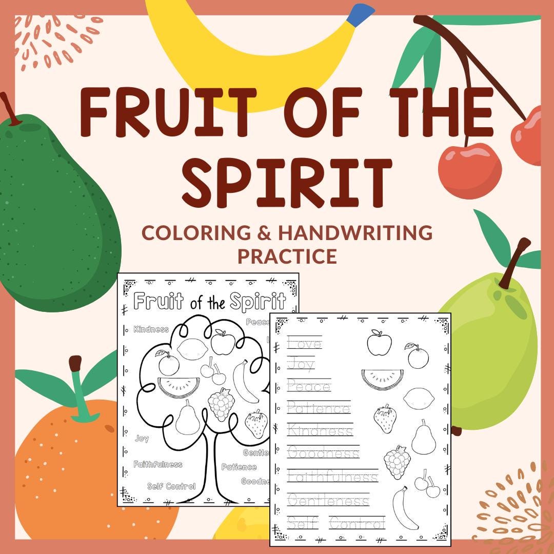 Fruit of the Spirit | Coloring Page | Handwriting | Preschool Bible ...