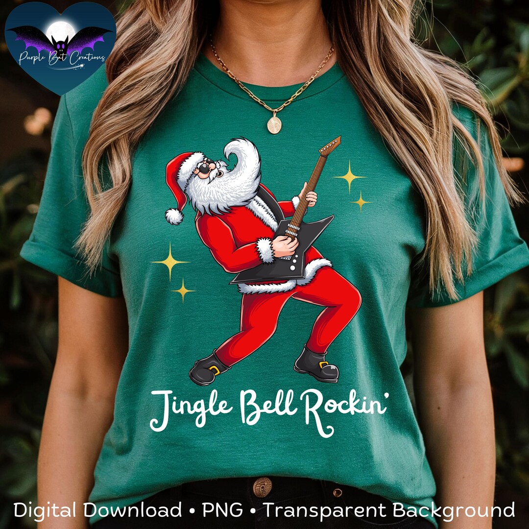 Funny Rockin' Santa PNG, Digital Download, Jingle Bell Rockin ...