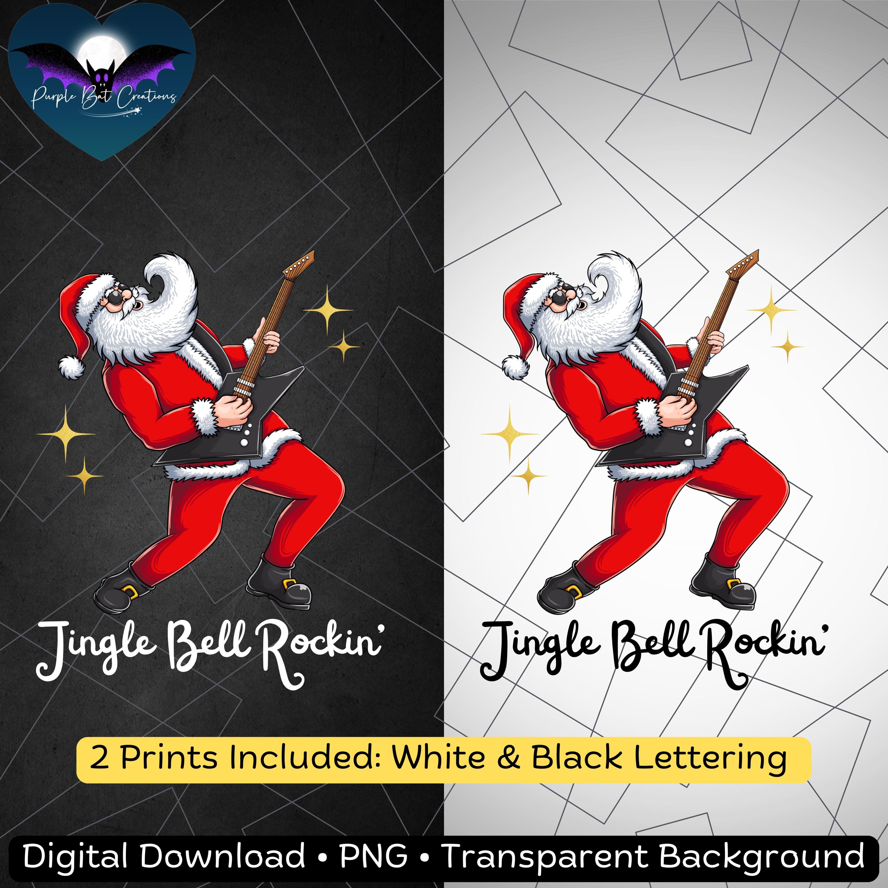 Funny Rockin' Santa PNG, Digital Download, Jingle Bell Rockin ...