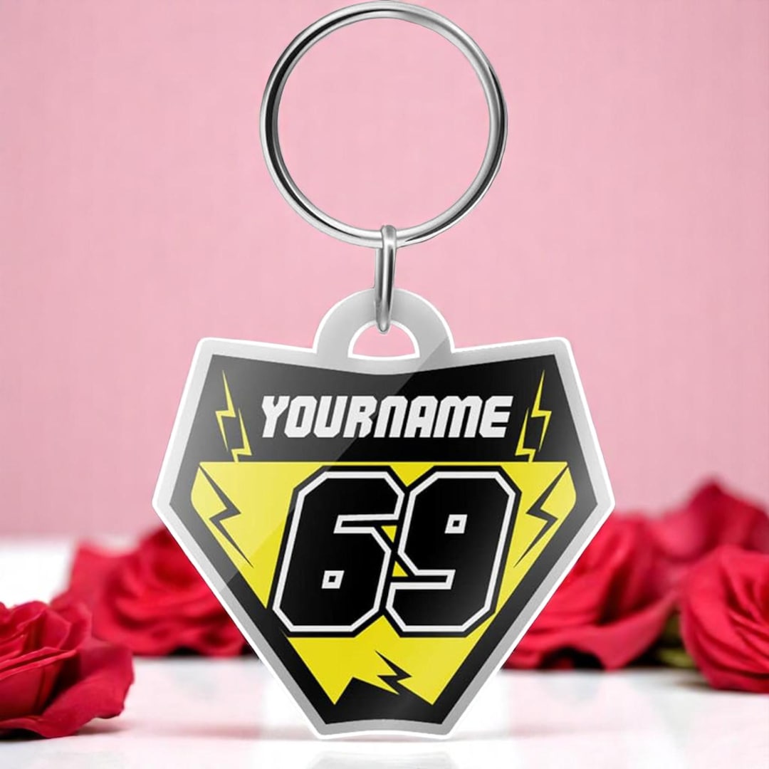 Personalized Mini Number Plate Keychains | Motocross MX Dirt Bike Key ...