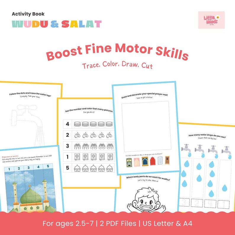 Islamic Printable Wudu & Salat Activity Book, Muslim Kids Busy Book ...