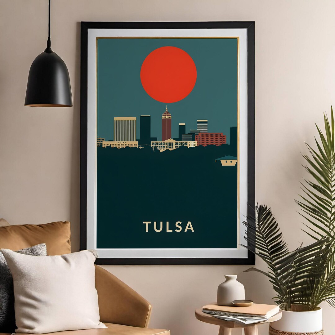 Tulsa City Poster, Minimalist Wall Art, Aesthetic Poster, Printing ...