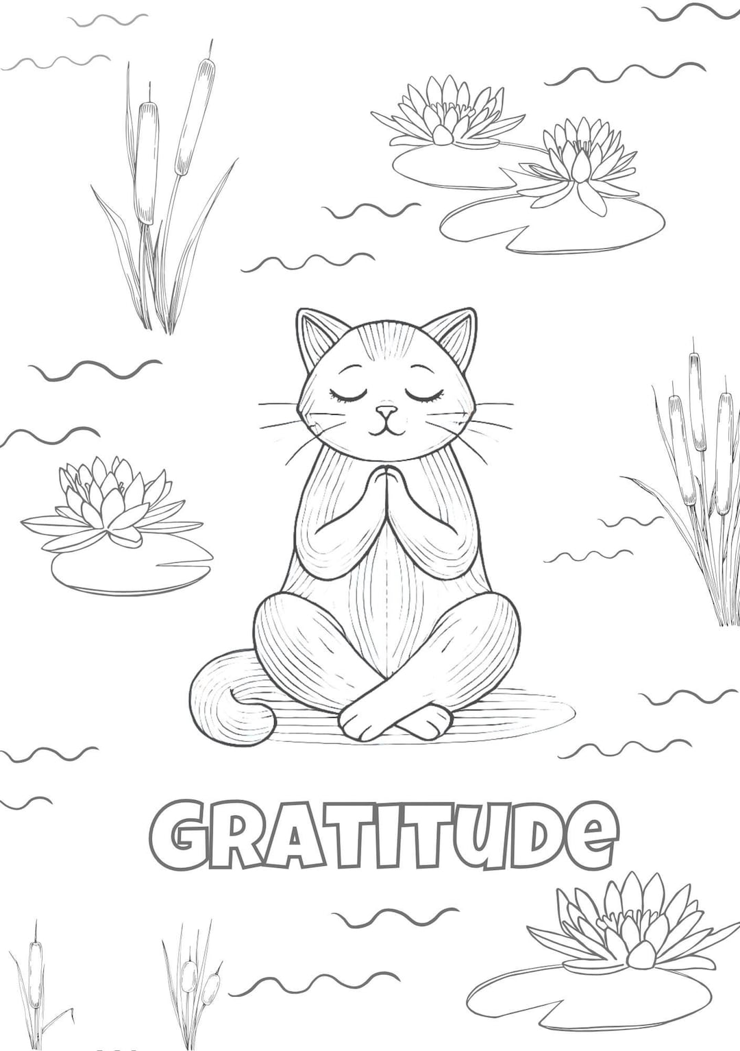 Mindful Cats Coloring Book - Etsy