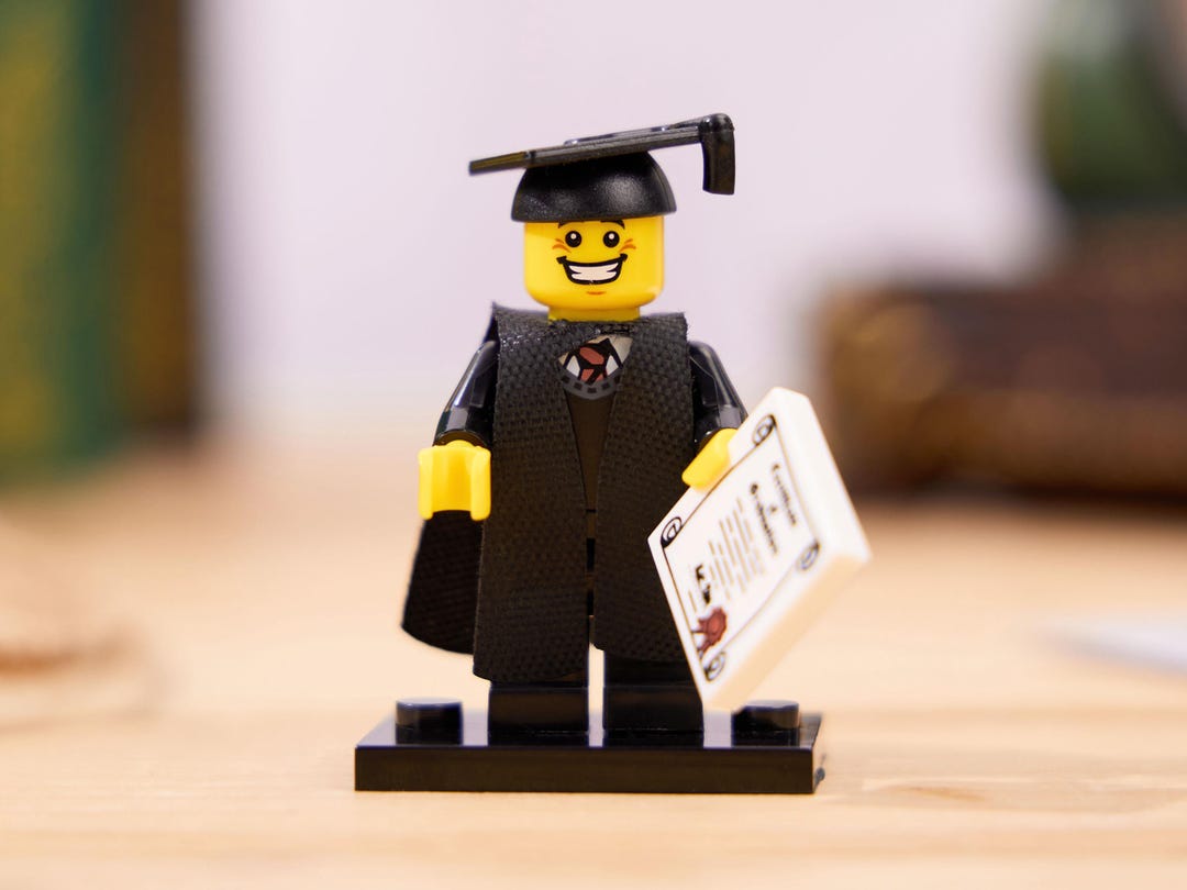Graduate Student Minifigure,brick figures,graduate gown,graduation ...