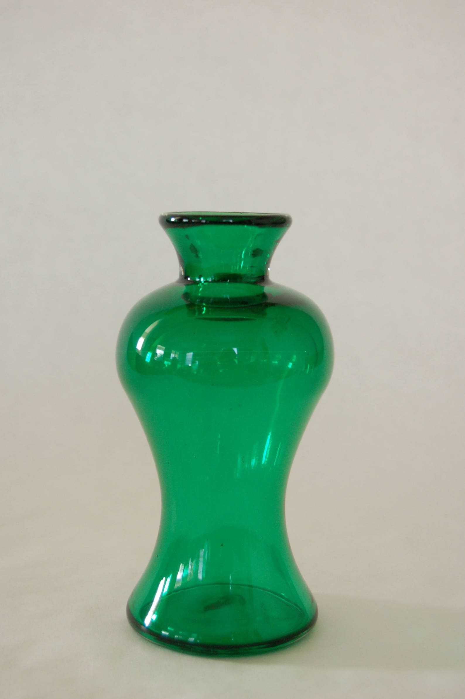 Transparent Green Hand Blown Glass Vase - Etsy