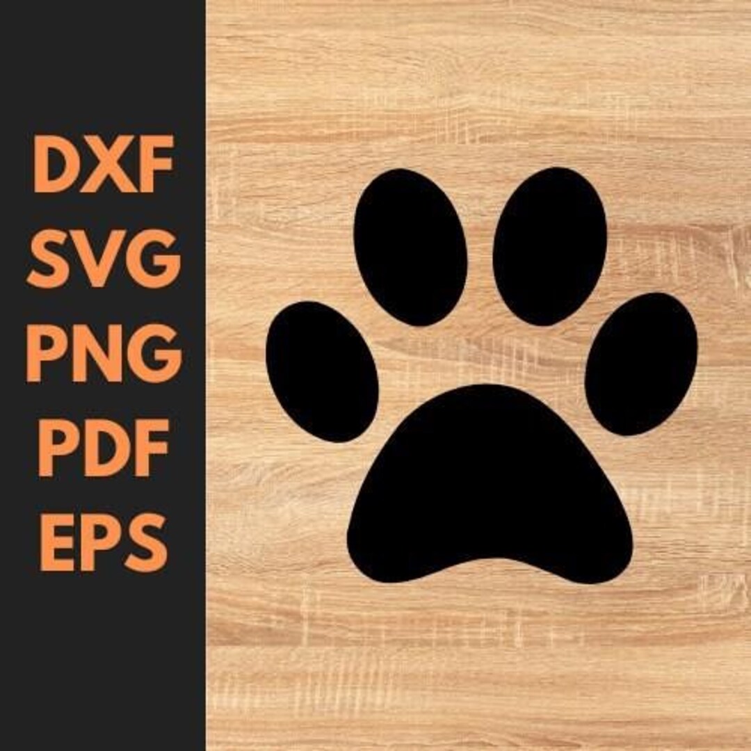 Paw Print Svg Cut File PNG - DXF - SVG - Downloadable Digital File. - Etsy
