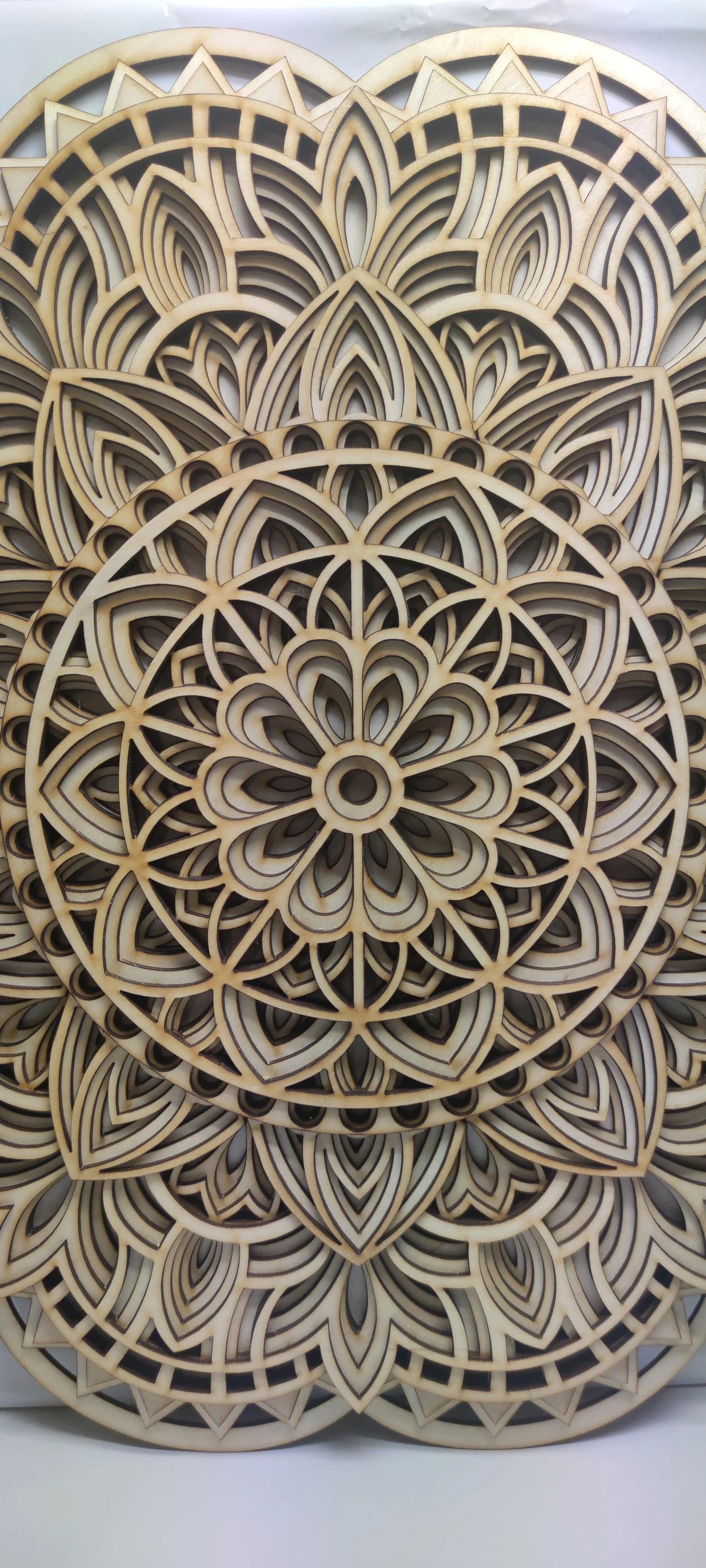 Wooden Mandala Wall Art - Handmade Natural Wood Wall Hanging, Sacred ...