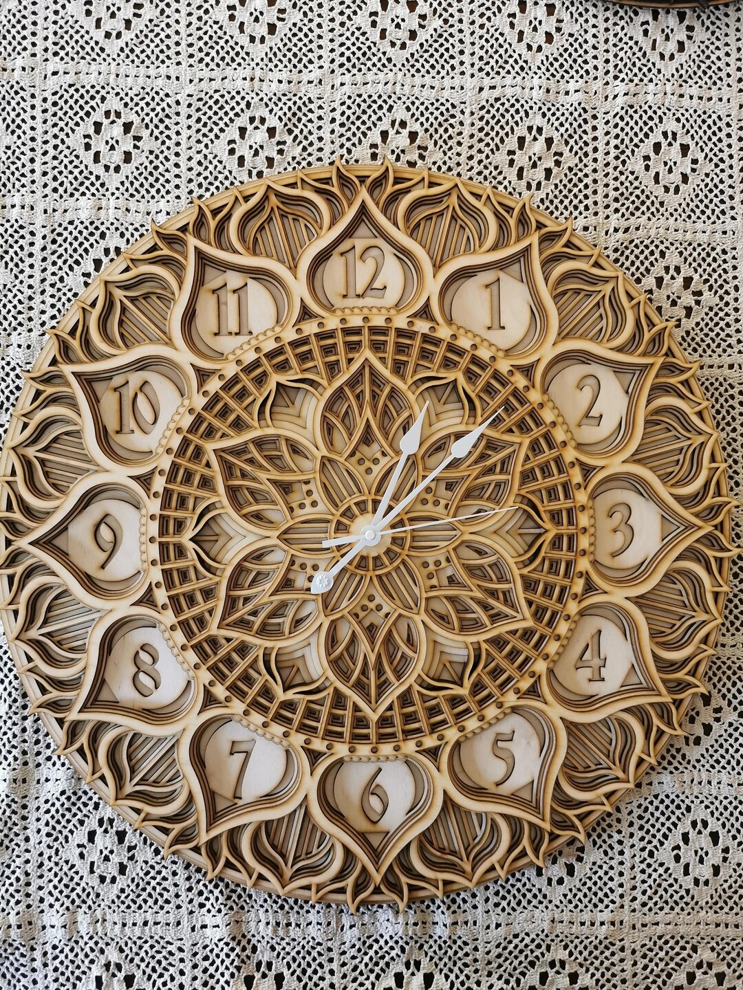 Large Circle Wooden Multi-layer Wall Clock - Etsy