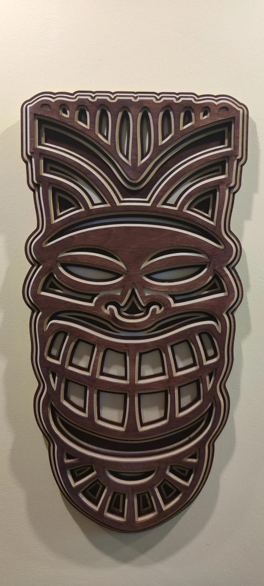 Tiki Mask Natural and Brown Color Bundle Wall Hanging Decoration - Etsy