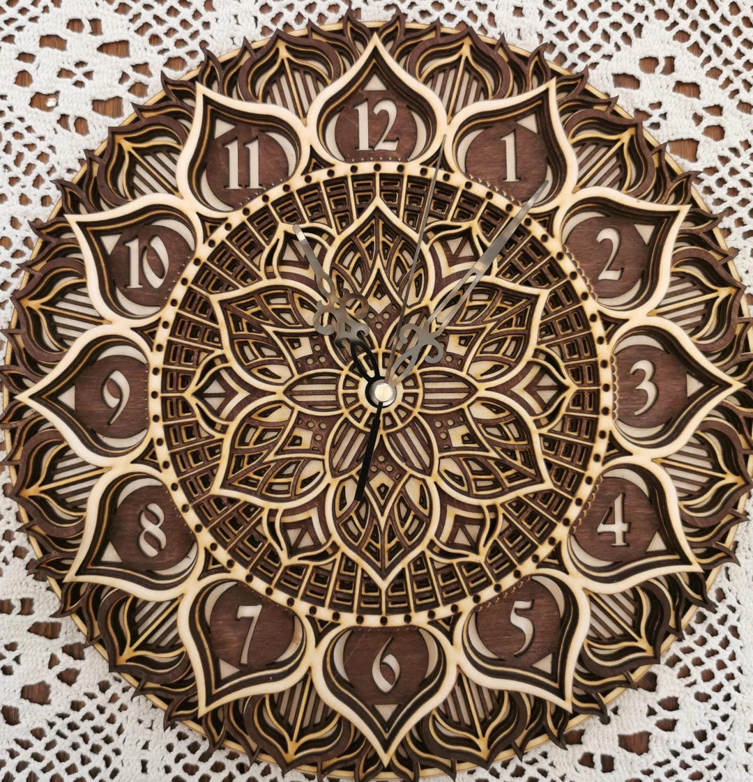 Circle Wooden Multi-layer Wall Clock - Etsy