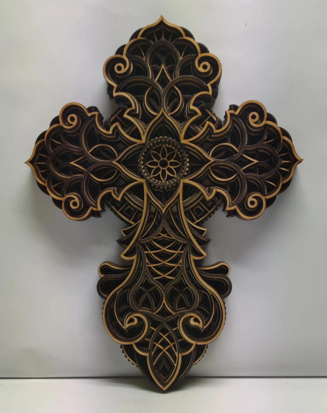 The CRUCIFIX MANDALA (nr. 1) - Elegant Handmade Wall Hanging - Etsy