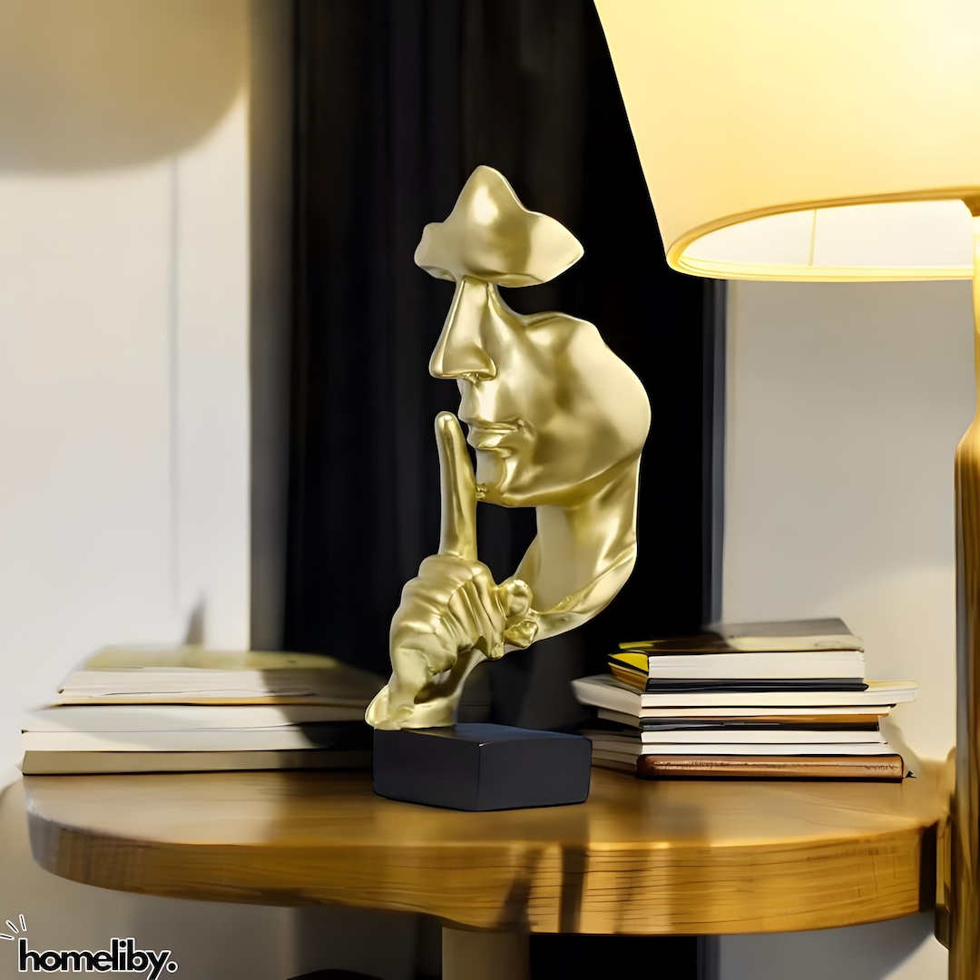 Abstract Face Sculpture, Abstract Silence Figurine 'shush' Face, Modern ...