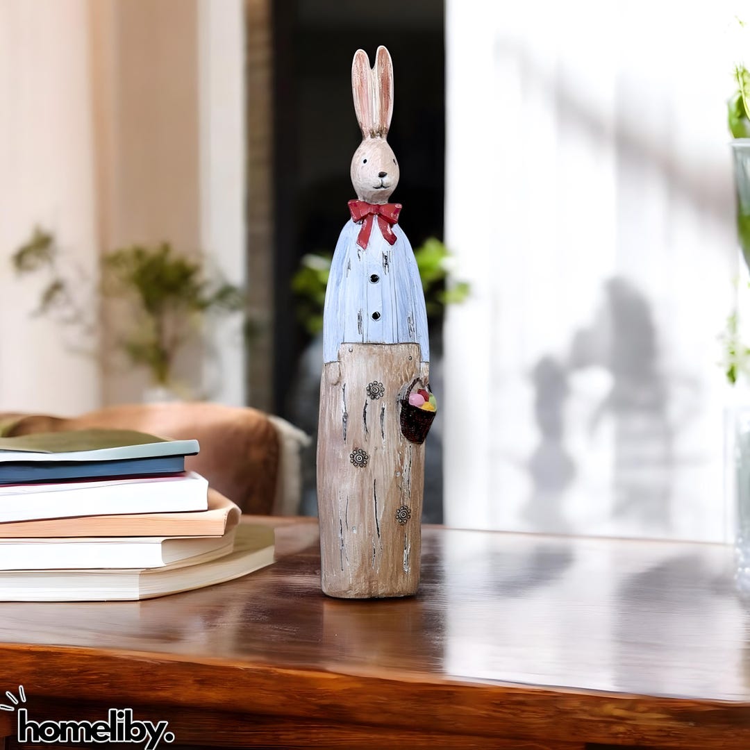 Easter Rabbit Figurine, Standing Rabbit Statue, Cute Bunny Standing ...