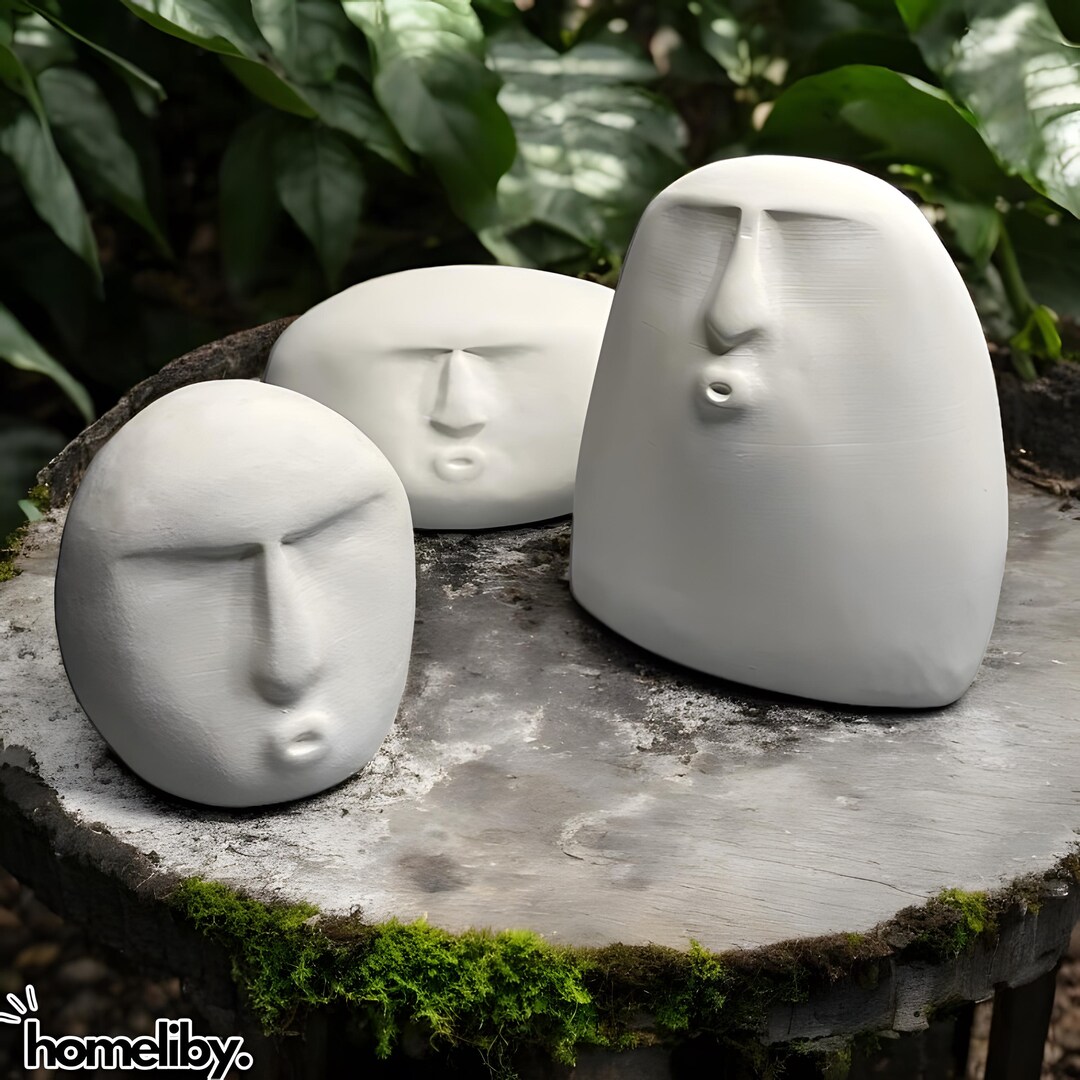 Funny Face Statue, Stone Face Figurine, Meme Face Sculpture, Stone ...