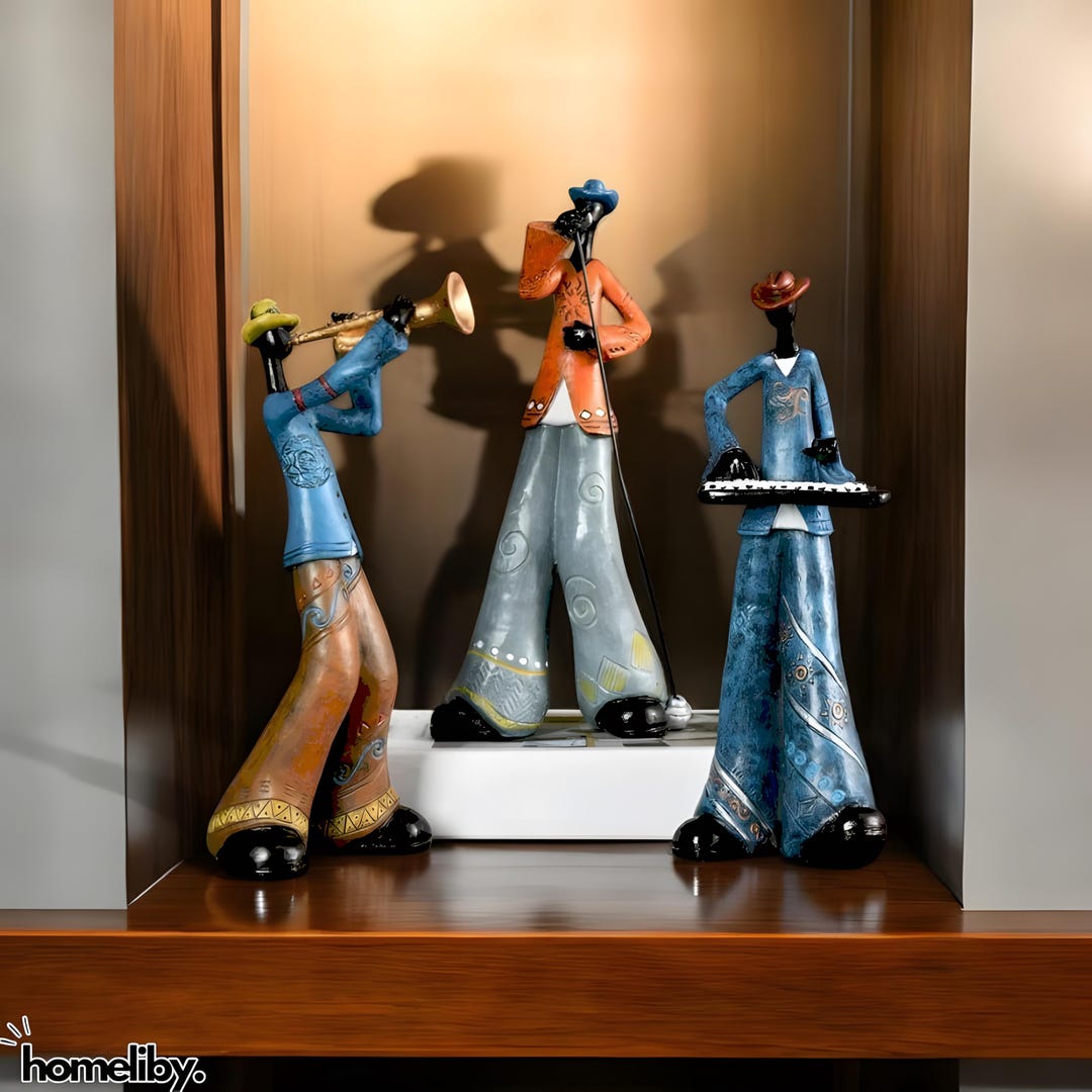 Old-school Band Statue, Musical Instrument Figurines, American Band ...