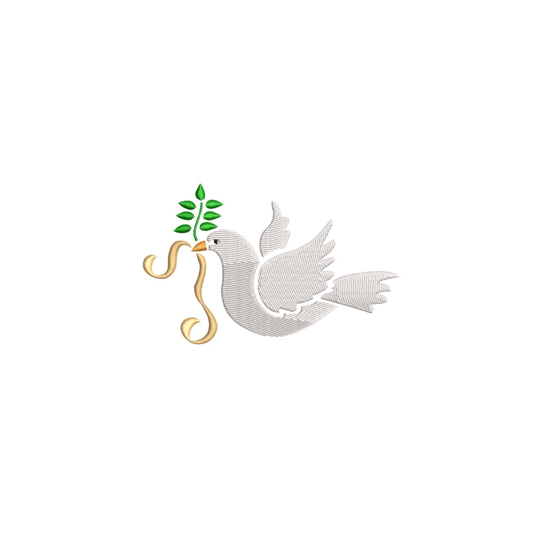 Dove of Peace Fill Embroidery Designs, Dove Embroidery Design, Black ...