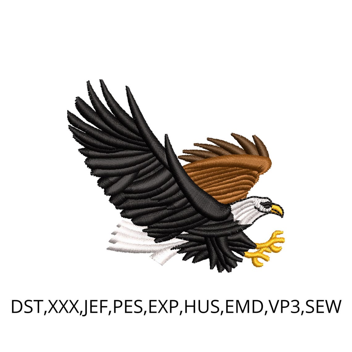 Flying Eagle Machine Embroidery Design 4 Sizes Eagle Embroidery Design ...