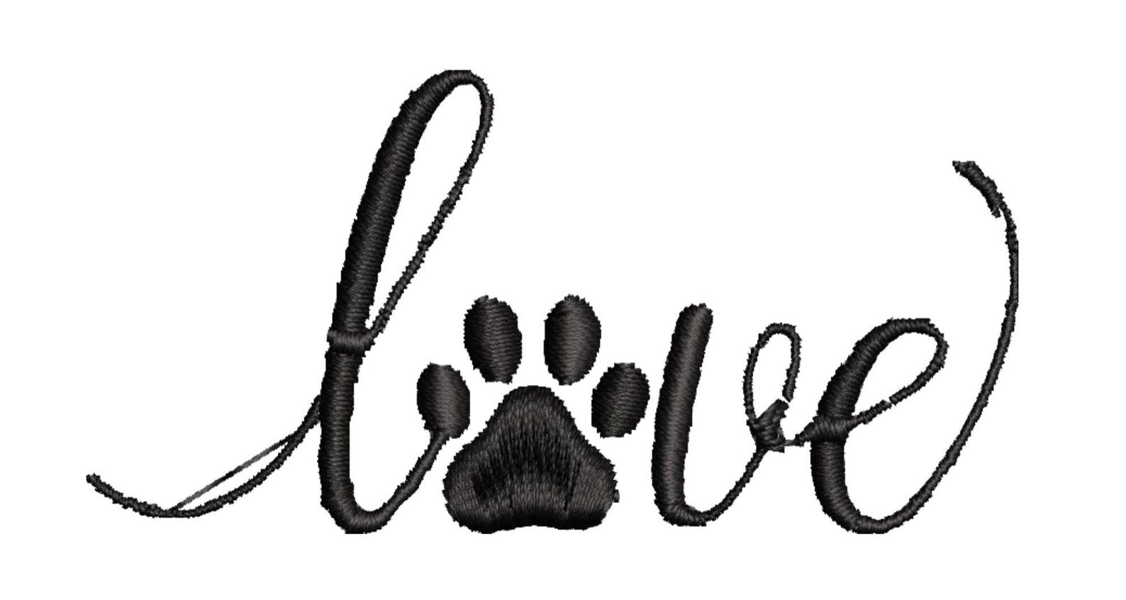Dog Paw Embroidery Design Instant Download Machine Embroidery Love ...