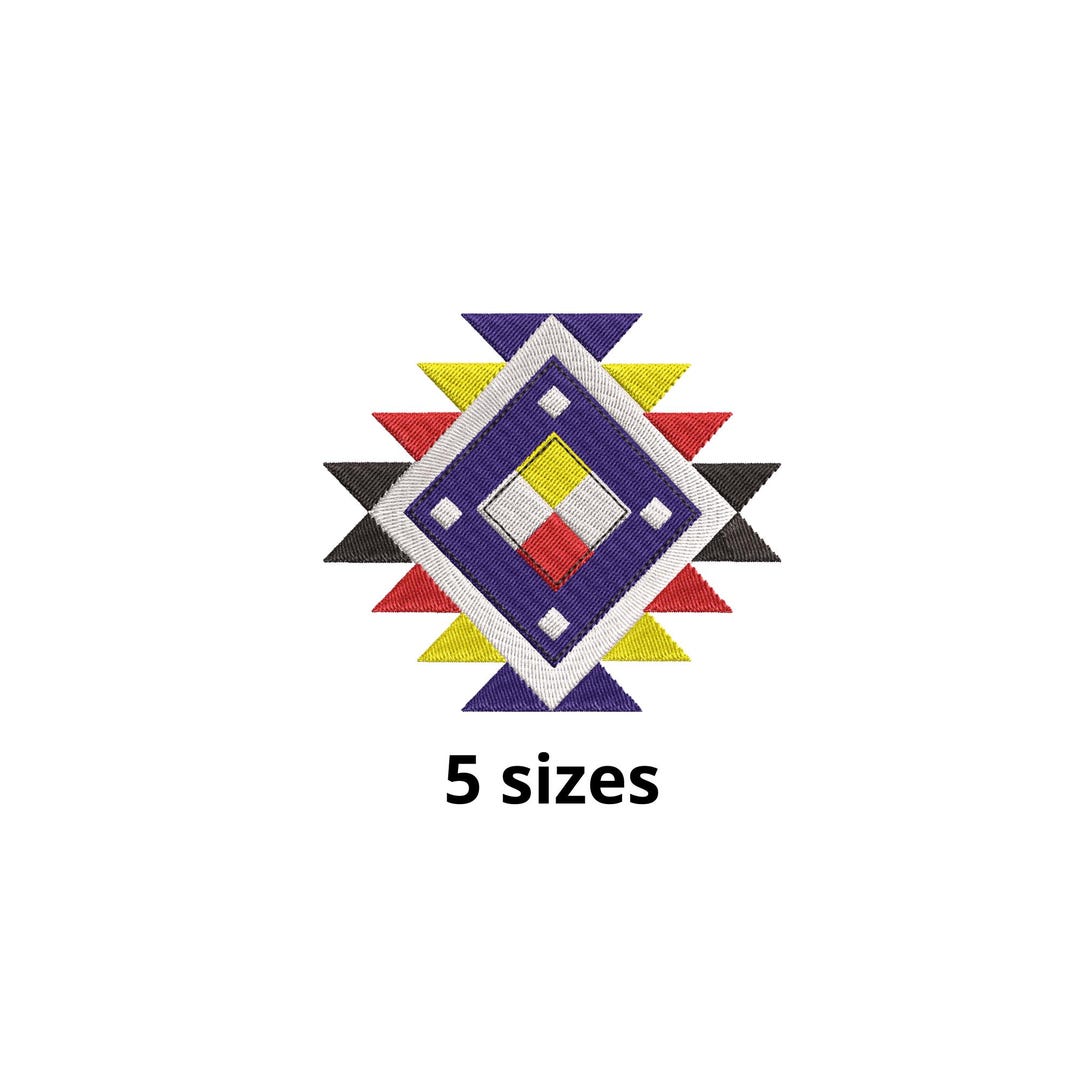 Geometric Tribal Embroidery Design Ethnic Aztec Style Machine ...