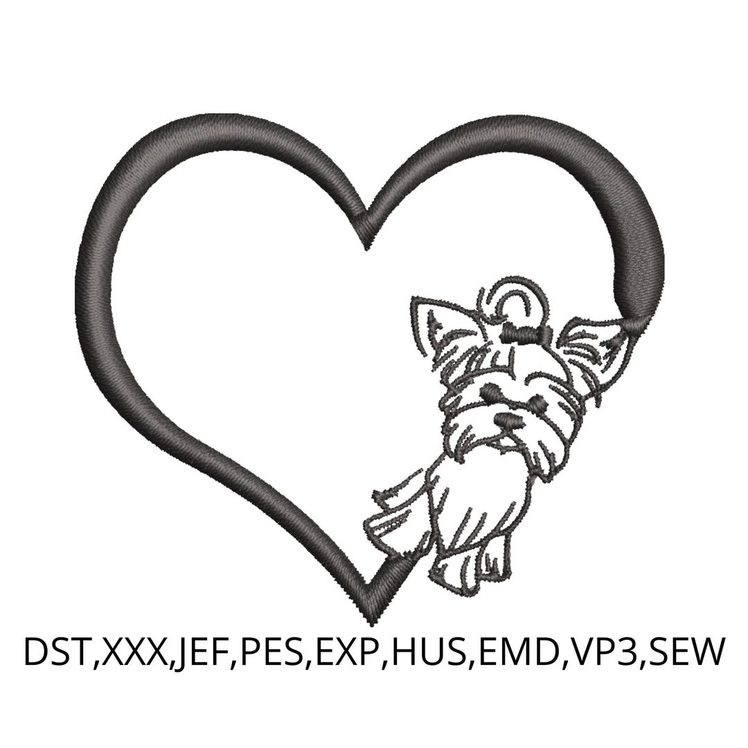 Yorkie Embroidery Designs Dog Love Machine Embroidery Design Love ...