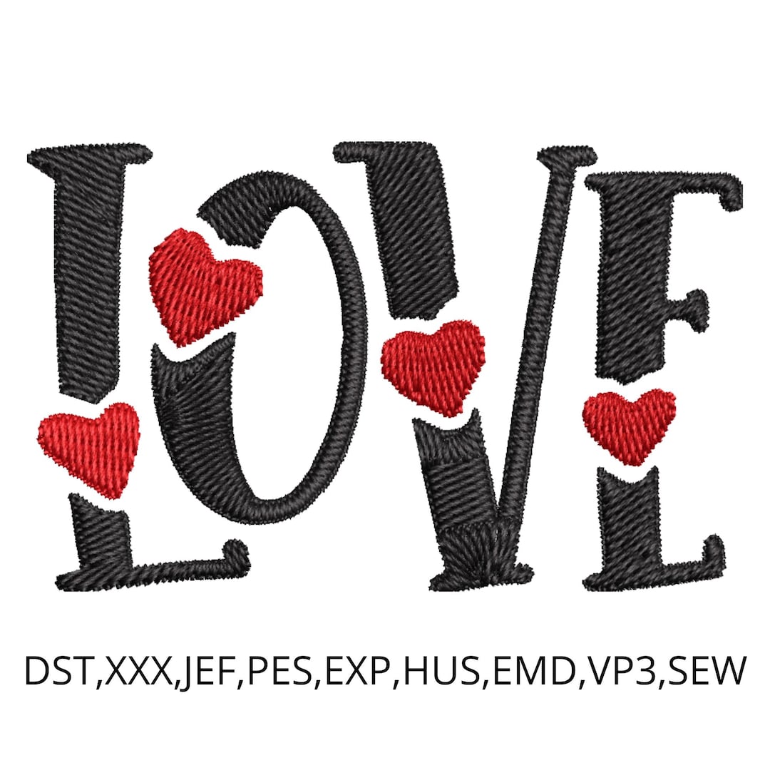 Love Embroidery Design-3 Sizes-love Word Embroidery Designs Machine ...
