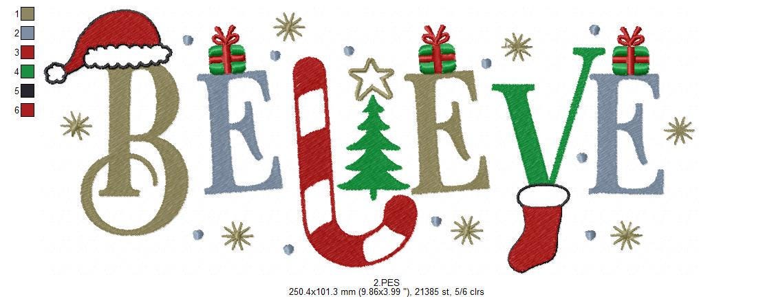 Believe Machine Embroidery Designs, Christmas Embroidery Designs ...