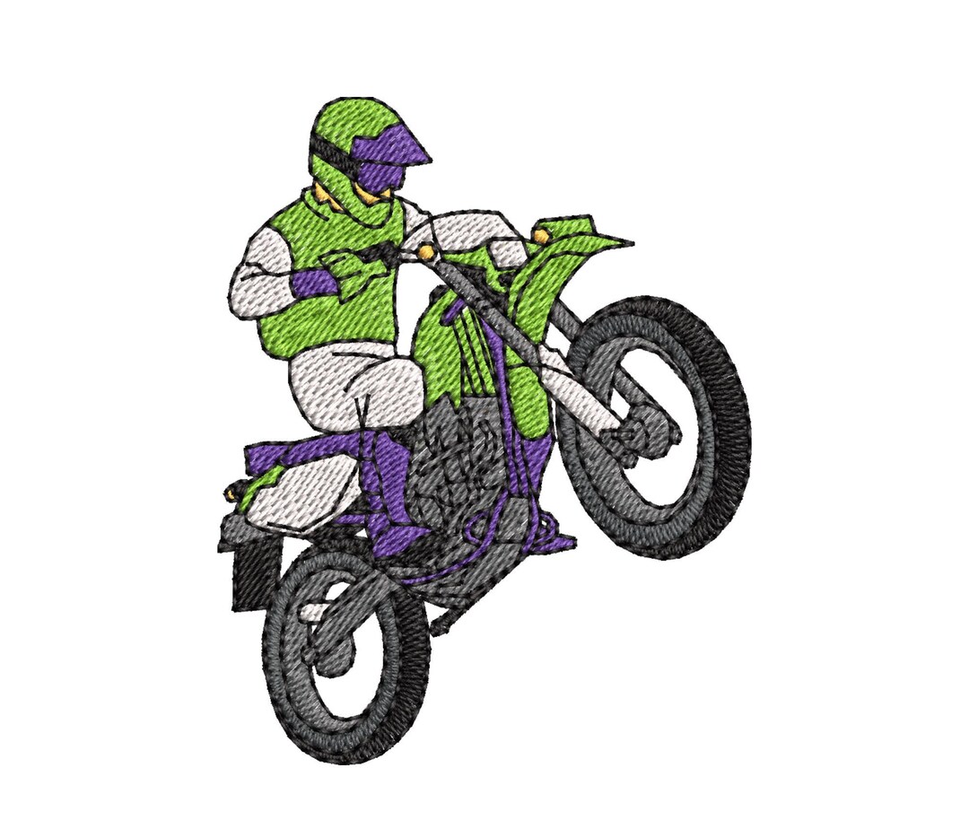Motocross Rider - Machine Embroidery Design. Dirt Bike Embroidery ...