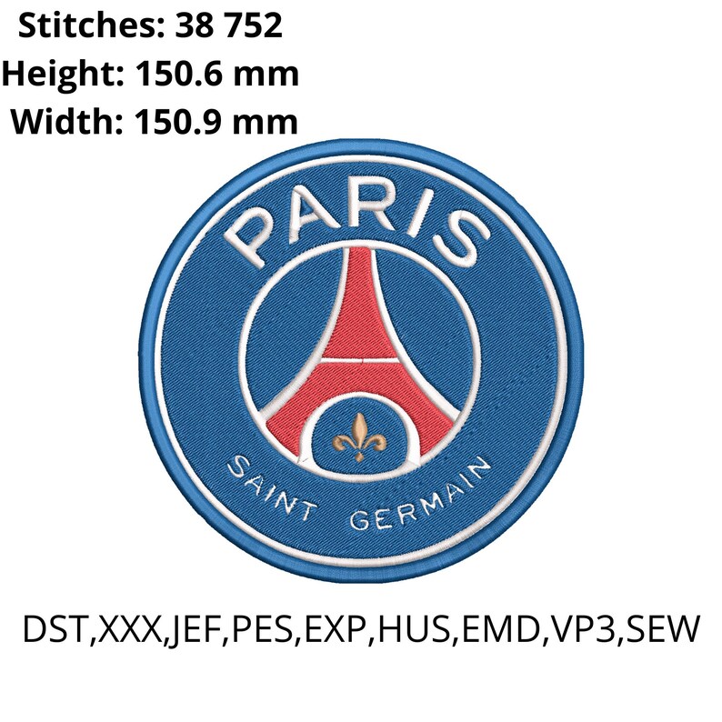 PSG Paris Saint Germain Embroidery Design, Embroidery Matrix. Emboidery ...