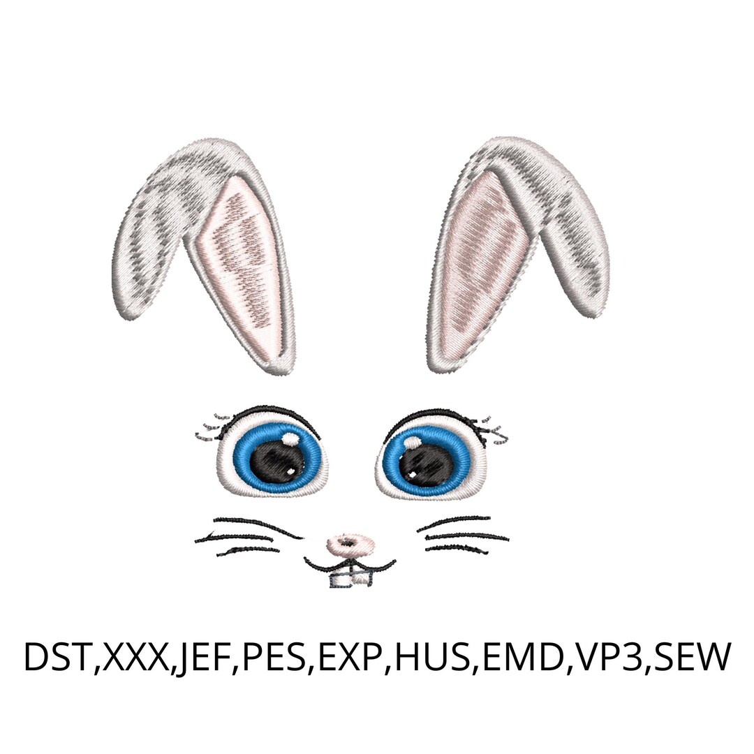 Bunny Face Embroidery Design 3 Sizes/ Easter Bunny Embroidery Design ...