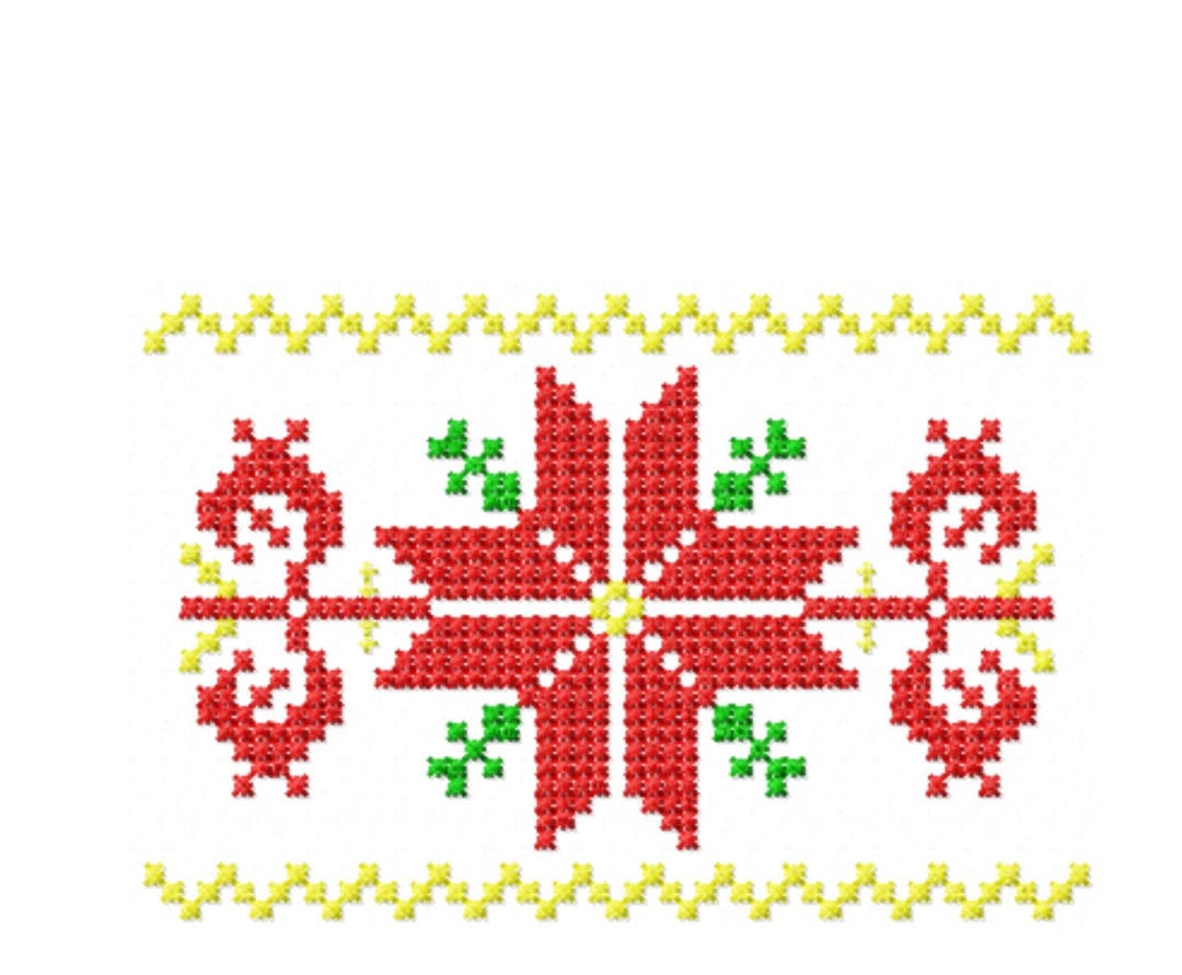 Bulgarian Embroidery Machine Pattern - Folk Cross Stitch Design for ...