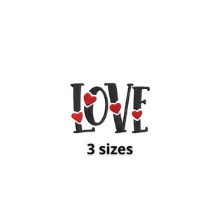 Love Embroidery Design Pattern Love Embroidery Design-3 Sizes- Love ...