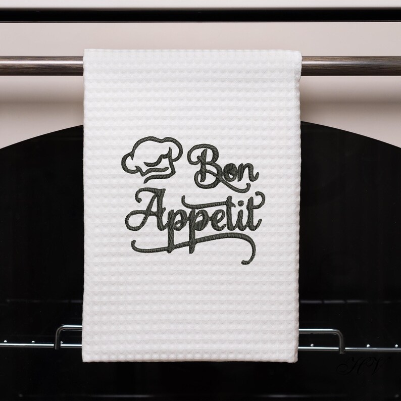 Bon Appetit Kitchen Machine Embroidery Design Chef's Hat Kitchen ...