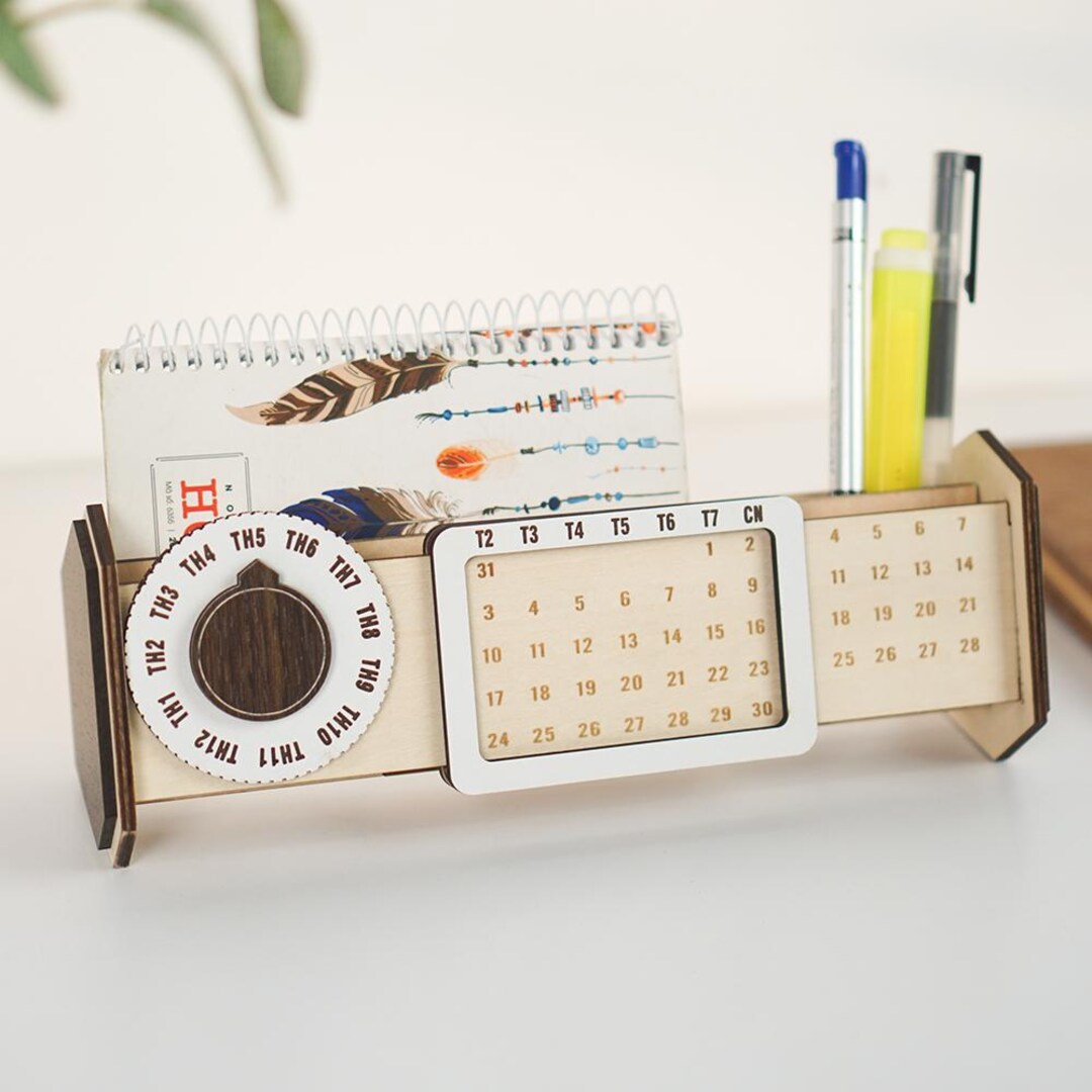 Wooden Perpetual Calendars Bundle | Desk Calendar | Eternal Calendar ...
