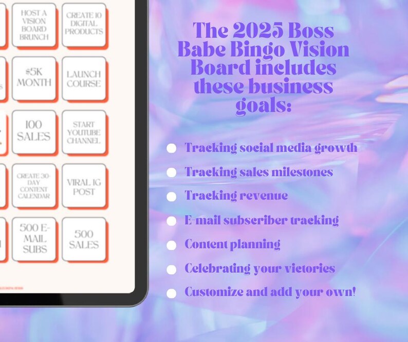 Boss Babe 2025 Printable Bingo Cards Business Planner Social Media ...