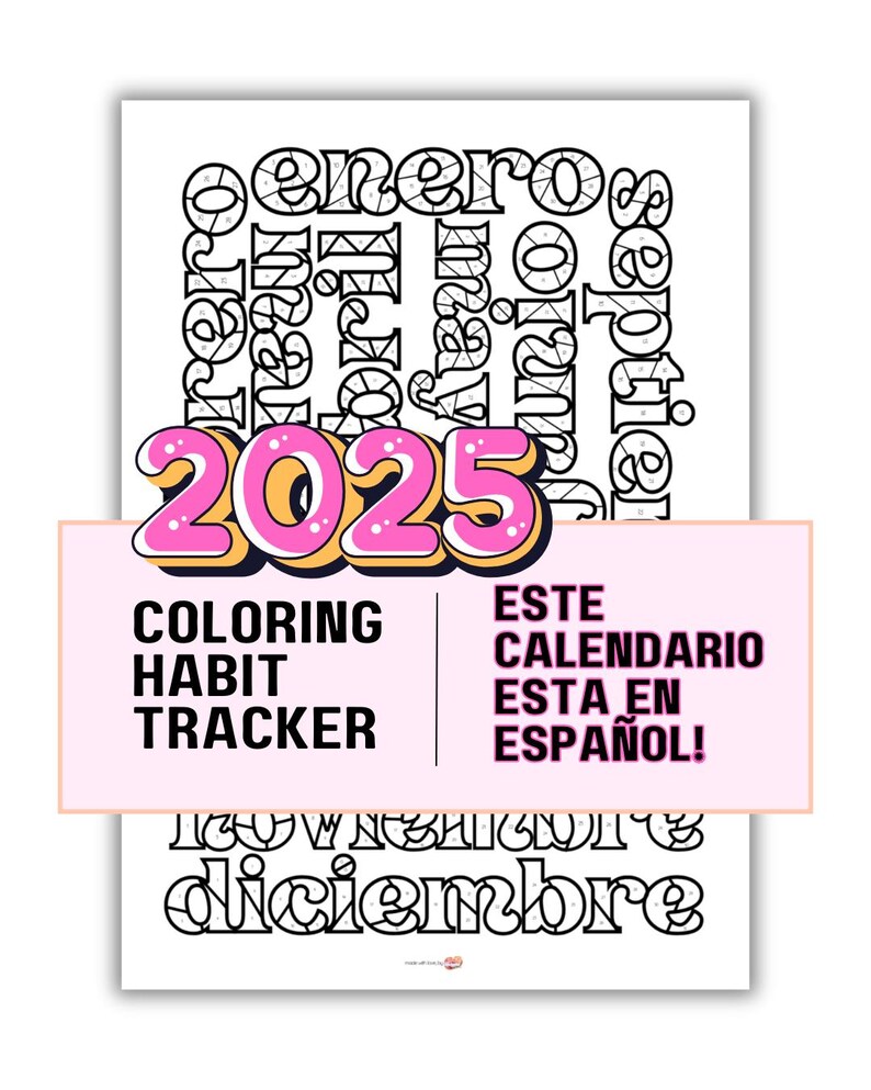 ESPANOL 2025 Coloring Pages Habit Tracker Printable Planificador Anual ...