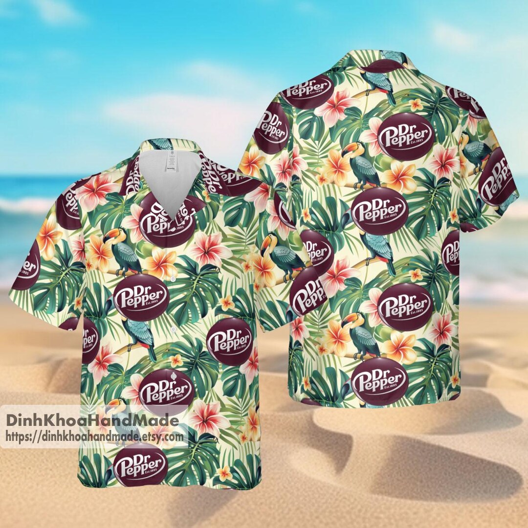 Dr Pepper Button Hawaiian Shirt/shorts, Dr Pepper Hawaiian Shirt, Dr ...