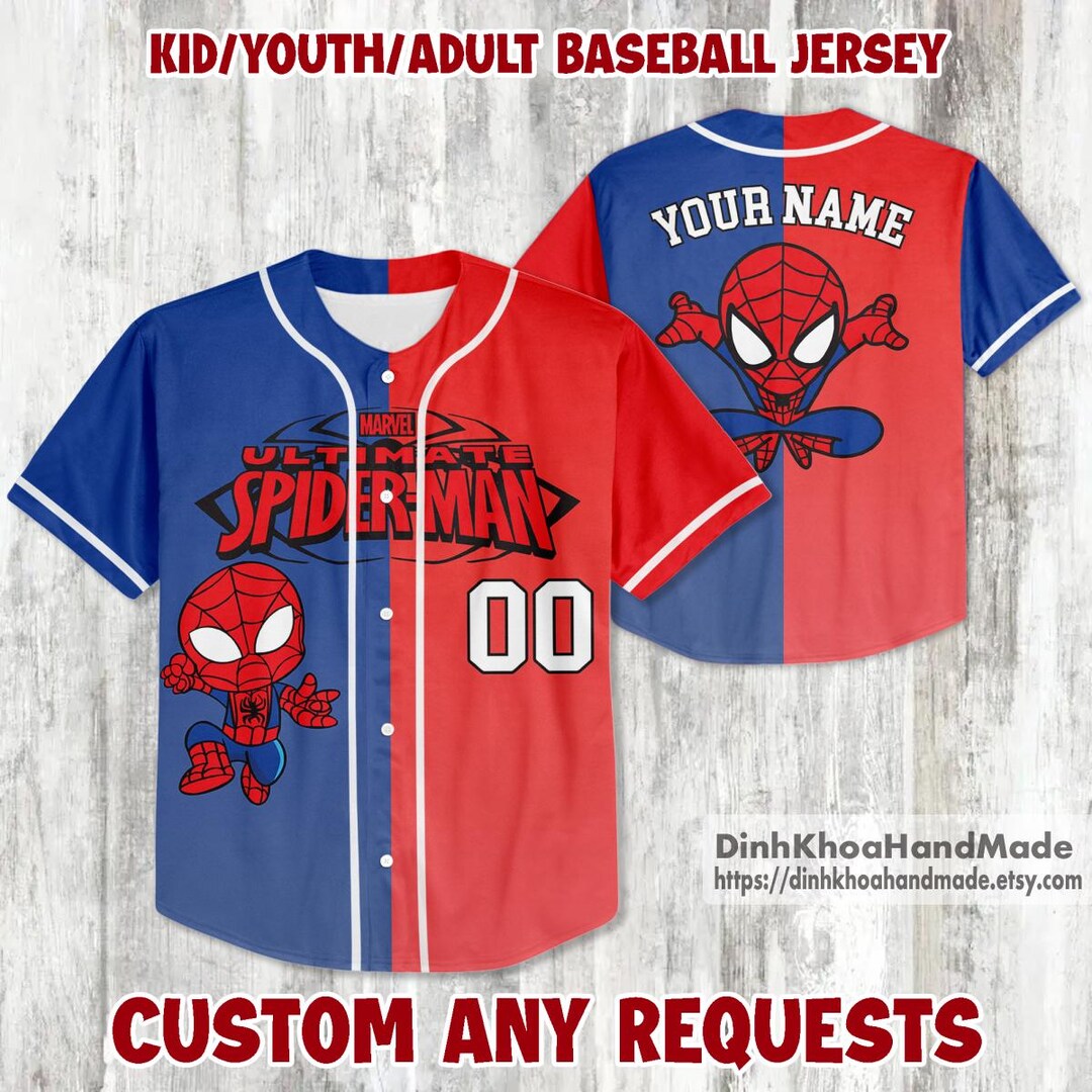 Custom Disney Amazing Spider Man Baseball Jersey, Spider Man Baseball ...
