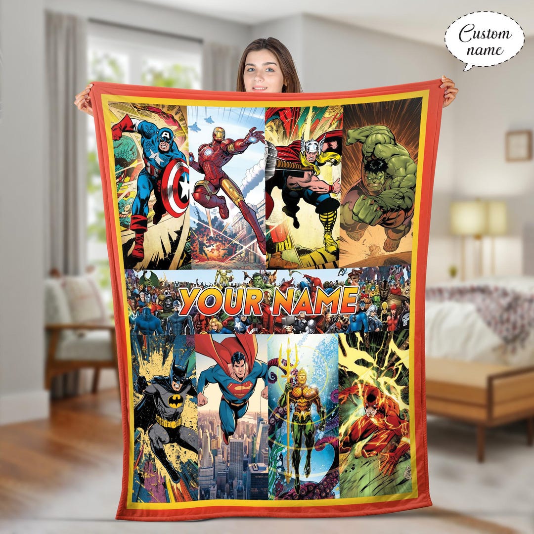 Personalized Disney Marvel Superhero Blanket, Marvel Avengers Blanket ...